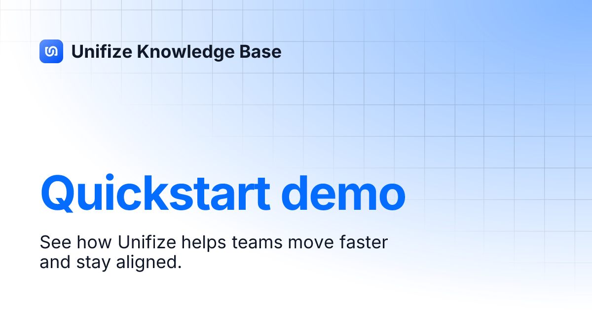 Quickstart demo | Unifize Knowledge Base