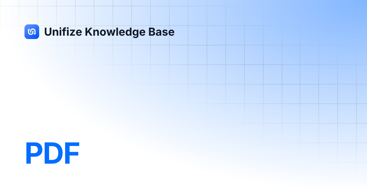 PDF | Unifize Knowledge Base