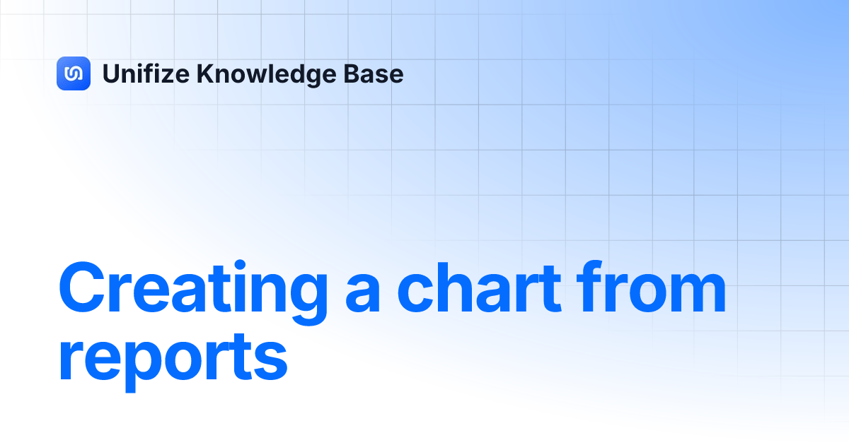 Creating a chart from reports | Unifize Knowledge Base
