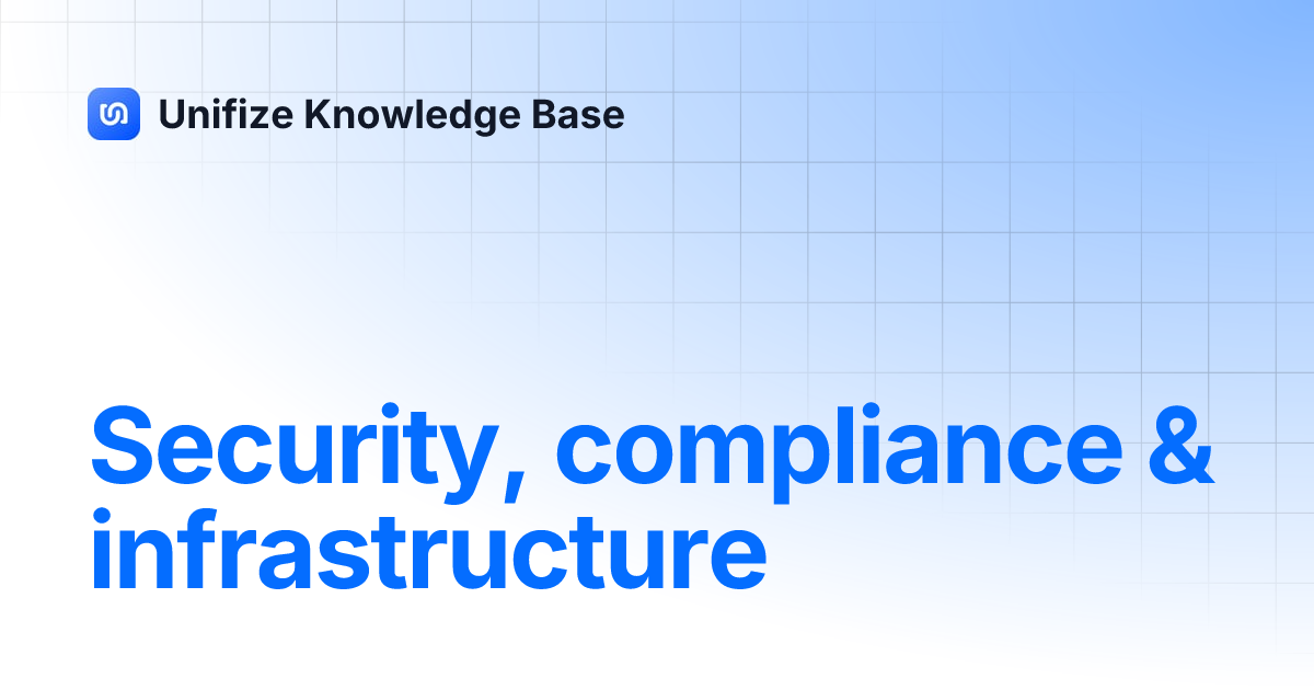 Security, compliance & infrastructure | Unifize Knowledge Base